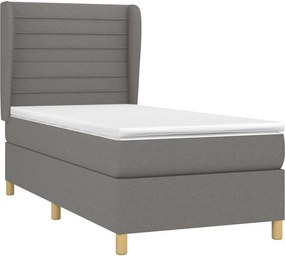 Box spring postel s matrací tmavě šedá 80 x 200 cm textil 3128558