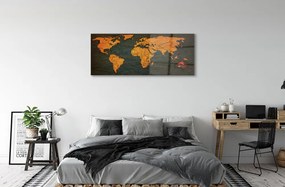 akrylový obraz gold mapa 120x60 cm