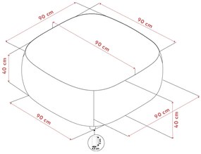 Podnožka modul Rowico Home NORRIS | světle béžová