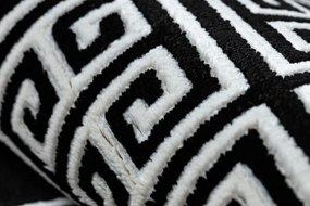 Dywany Łuszczów, Běhoun Gloss 6776 85 greek black/ivory, 80x200, černobílá, ložnice