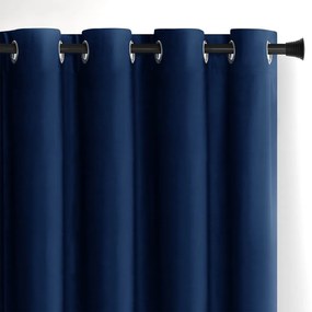 Tmavě modrý sametový dimout závěs 140x270 cm Eyelets – Restilo