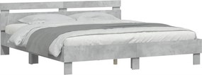 Rám postele s čelem betonově šedý 180 x 200 cm kompozitní dřevo 3207402