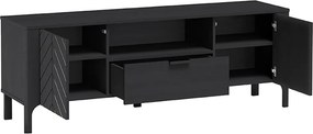 TV stolek MALUMI MM-5 | s policemi a zásuvkou | 160 cm | černá