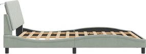 Rám postele s LED osvětlením bez matrace Hanko světle šedý 120 x 200 cm samet 3213769