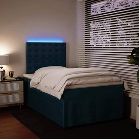 Box spring postel s matrací modrá 120 x 200 cm samet 3294626
