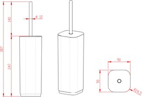 Aqualine, SEVENTY WC kartáč na postavení, bílý, 633422