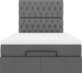Osmanský rám postele s matrací tmavě šedá 120x200cm textil 3313231