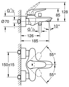 Grohe Eurostyle 2015 Solid Baterie vanová 23726003