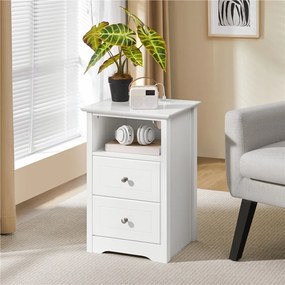 Odkládací stolek Yaheetech – bílá, 40 cm (délka) × 35 cm (šířka) × 60 cm (výška) (256960447857)