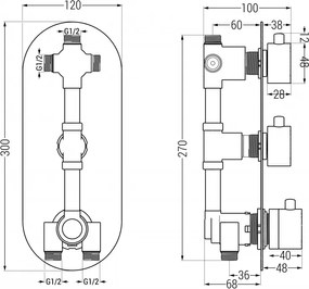 Mexen KAI - 3-VÝSTUPOVÁ PODOMÍTKOVÁ SPRCHOVÁ BATERIE, CHROM, 77603-00