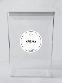 KŘÍŽALY – bílá samolepka na dózu, tučné písmo, 5 cm | DomaLEP