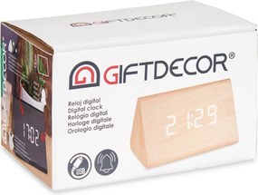 Digitální hodiny z MDF, hnědé