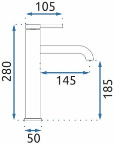 Umyvadlová baterie REA SPOT vysoká zlatá
