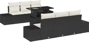 Set pohovek 7 ks Černá a krémová polyratan 3349103