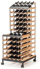 Pojízdný stojan na víno RAXI s kapacitou 90 lahví