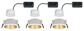 Paulmann 93406 LED Cole, set bodovek v bílo-zlaté úpravě, 3x6,5W LED 2700K tříkrokové stmívání, prům. 8,8cm, IP44