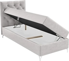 Boxspringová postel, 90x200, světle šedá látka Velvet, levá, GULIETTE + dárek