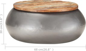 vidaXL Konferenční stolek 68x68x30 cm masivní recyklované dřevo [323530] Barva: Bílá