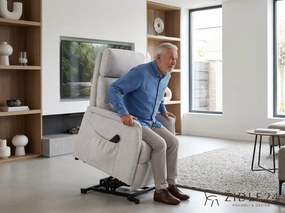 Elektrické polohovací TV křeslo NORMAN - béžová látka