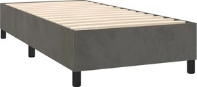 vidaXL Box spring postel s matrací 90x200 cm samet [3132718] Barva: světle šedá