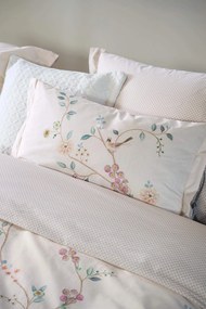 Pip Studio dekorační polštář Desi Garden 35x60 - bílý (Dekorační polštář v bílé barvě s květinami)