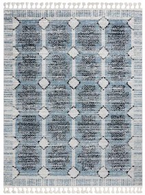 Moderní koberec BELLE BR22A béžový / modrý střapce velikost 140x190 cm | krásné koberce cz