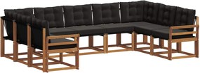 Venkovní pohovková souprava 9 ks Přirozená a černá 3369051