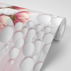 Samolepící tapeta magnolie s abstraktními prvky