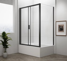 Polysan Polysan, DEEP BLACK obdélníková sprchová zástěna 1100x750mm L/P varianta, čiré sklo, MD1116B-01