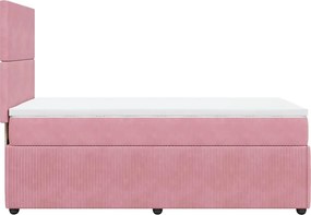 Box spring postel s matrací růžová 90x190 cm samet 3292213