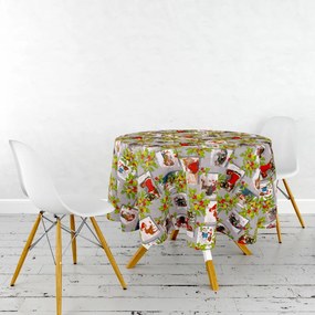 Ubrus PVC kulatý FL-1575-02 – Vánoční(různé velikosti)