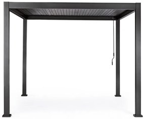 BIZZOTTO Antracitová hliníková pergola s uzavíracími lamelami OCEAN 3x3 m 0795771