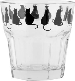 Sklenička na vodu s kočkami a srdíčkem Dog&Cat - Ø 8*8 cm / 200 ml
