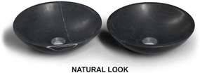 Sapho BLOK kamenné umyvadlo na desku Ø 40 cm, matný černý Marquin 2401-35