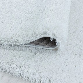 Vopi | Kusový koberec Fluffy shaggy 3500 white - Kruh průměr 120 cm