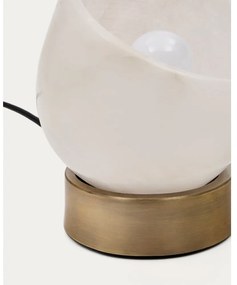 Krémová/v mosazné barvě stolní lampa (výška 17 cm) Shenli – Kave Home