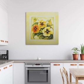 Obraz na plátně Květiny Příroda Žluté macešky - 40x40 cm