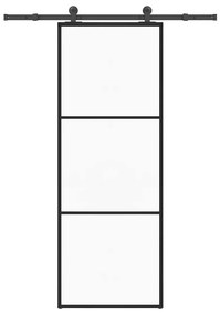 Posuvné dveře s kováním 76x205 cm ESG sklo a hliník 3332803