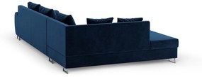 KOOKO HOME Rohová rozkládací sametová pohovka s úložným prostorem Adagio XL levý roh