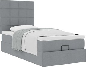 Osmanský postel s matrací světle šedá 100x200 cm textil 3313133