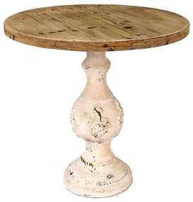 Dřevěný antik odkládací stůl Vionia - Ø 75*75 cm