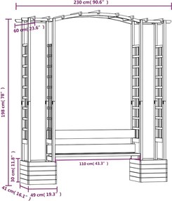 Zahradní pergola s lavicí a truhlíky impregnovaná borovice 318566