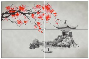 Obraz na plátně - Tradiční ilustrace  Japonsko 160D (120x80 cm)