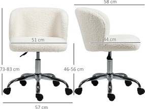 HOMCOM Designová kancelářská židle - nastavitelná výška, otočná - základna z chromované oceli s efektem vlněného povrchu