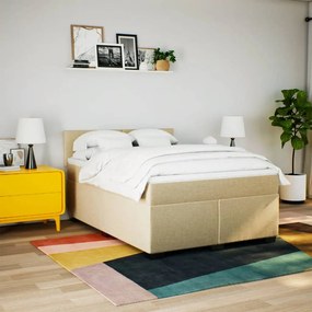 Box spring postel s matrací krémová 140x200 cm textil 3288209