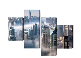 Vícedílný obraz Panorama Města Dubaj V Mlze Nedostatek Nedostatek Přírodní plátno 80x50