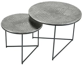 Sada konferenčních stolků Khalil 60 cm antik stříbrná