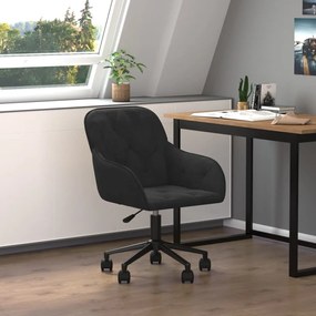 vidaXL Otočná kancelářská židle samet [344868] Barva: Černá