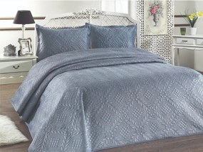 Luxusní přehoz na postel Edita modrošedá 220x240 cm
