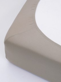 MK Lůžkoviny Jersey prostěradlo s elastanem Deluxe 220 × 200 cm – šedohnědé